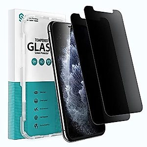 Syncwire Privacy Screen Protector for iPhone 11 Pro Max/XS Max 6.5" [2-Pack], Anti Spy Tempered Glass Film with Auto Alignment Tool [9H, Shatterproof, Bubble Free, Sensitive Touch, Anti-Smudge]