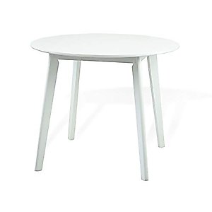 Dining Room Round Table Modern Solid Wood White Color