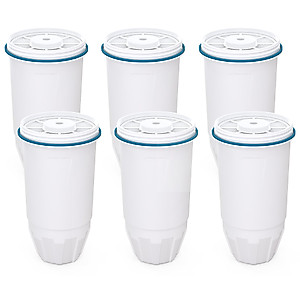 NUTTUTO Water Filter Replacement Compatible With Zero Pitcher and Dispensers ZR-001, ZR-017, ZP-006 ZD-013 ZS-008, Multi-Stage Filter System, Reduces Lead,TDS, PFOA/PFOS, Chlorine and More, Pack of 6