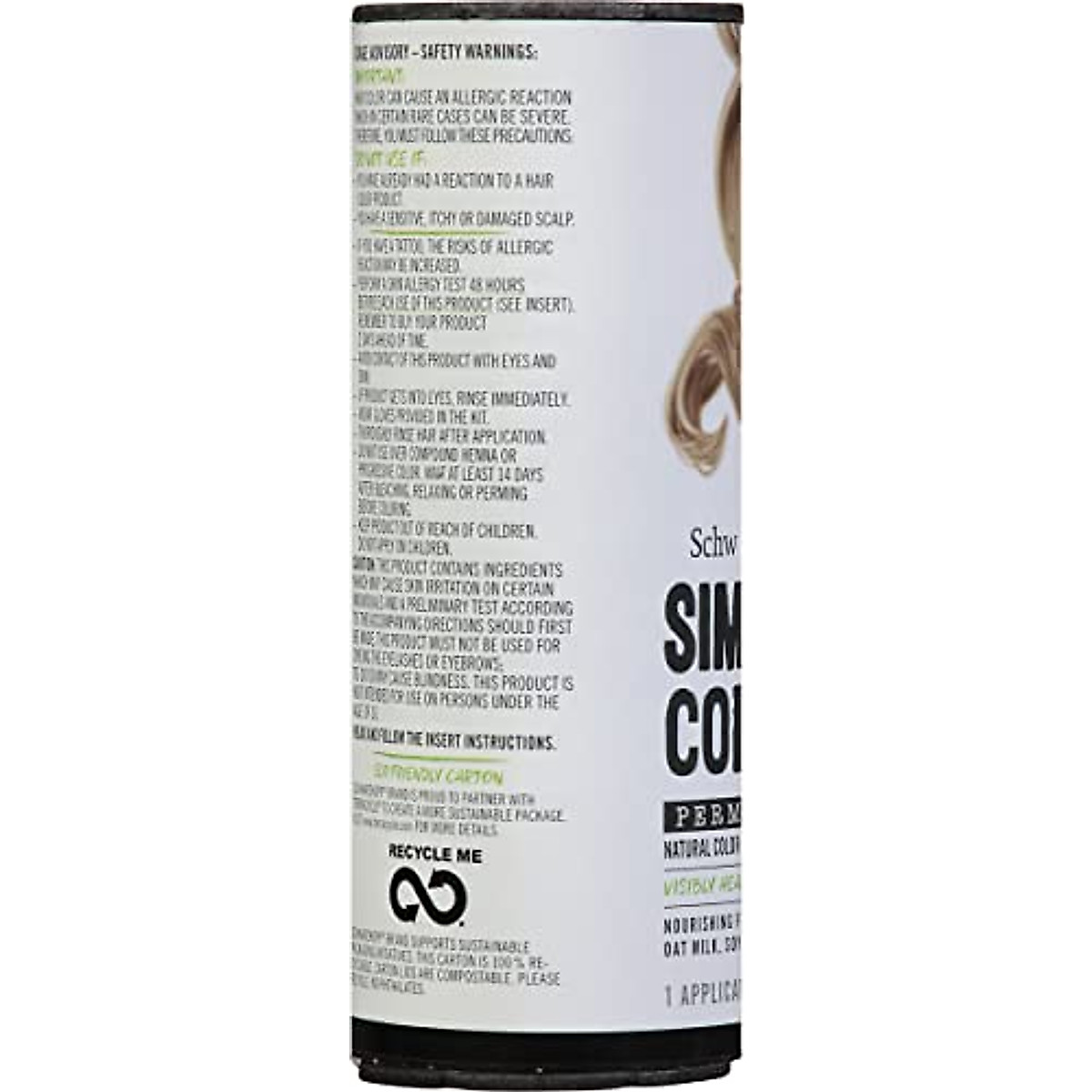 Schwarzkopf Simply Color Permanent Hair Color Cream, 8.16 Medium Ash Blonde, 1 Kit