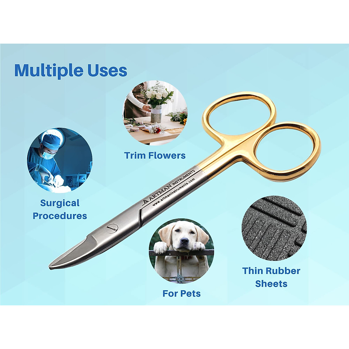 Dental Crown Collar cutting scissors 4.25" curved for thin metal plastic rubber sheet cutting scissors art n craft