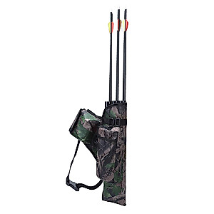 UNISTRENGH Back Hip Archery Quiver Holder 3 Tube Camo Archery Arrow Quiver Holder for Hunting Training with Carry Bag for 24-30 Arrows