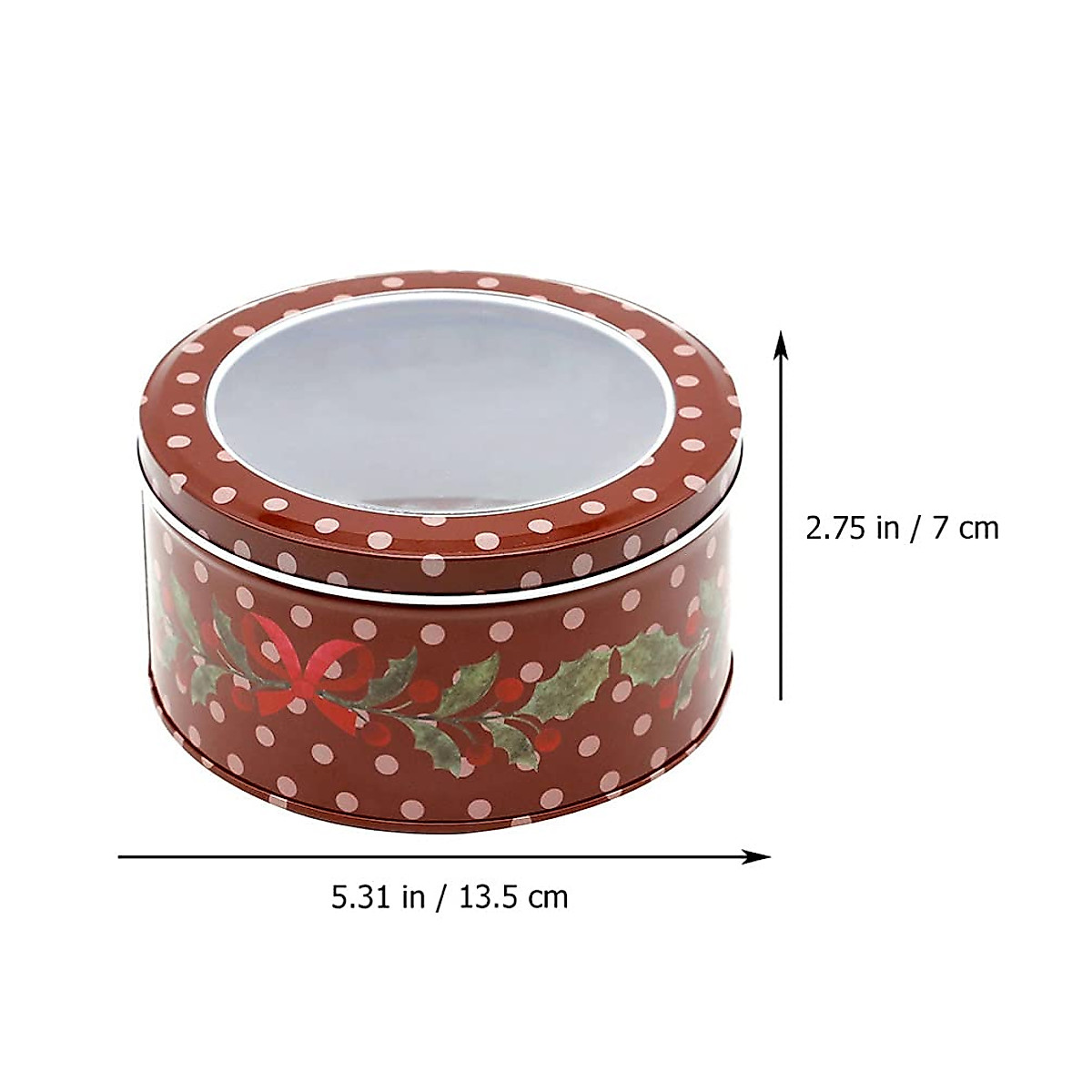 Cabilock 4pcs Christmas Empty Tin Round Metal Tins with Lids Metal Containers for Goodies Chocolate Nuts and Home Storage Cerebrate a Holiday