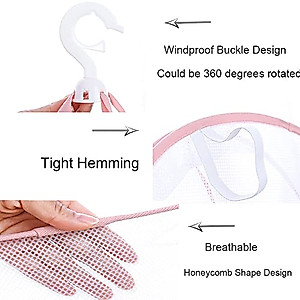 Qtopun Foldable Hanging Mesh Dryer, Single-Layer Sweater Drying Rack Flat Clothes Drying Net Laundry Mesh Rack for Underwear Lingerie Toy Herb — Pink