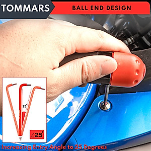 TOMMARS Hex Key Set Magnetic Ball End S2 Steel With T-Handle Hex Key Allen Wrench Set SAE(1/16"-3/8") Metric(1.5mm-10mm) TORX(T10-T50)