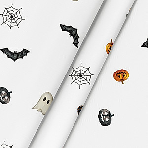 Horaldaily Halloween Tablecloth 70x70 Inch Round, Ghost Pumpkin Washable Table Cover for Party Picnic Dinner Decor