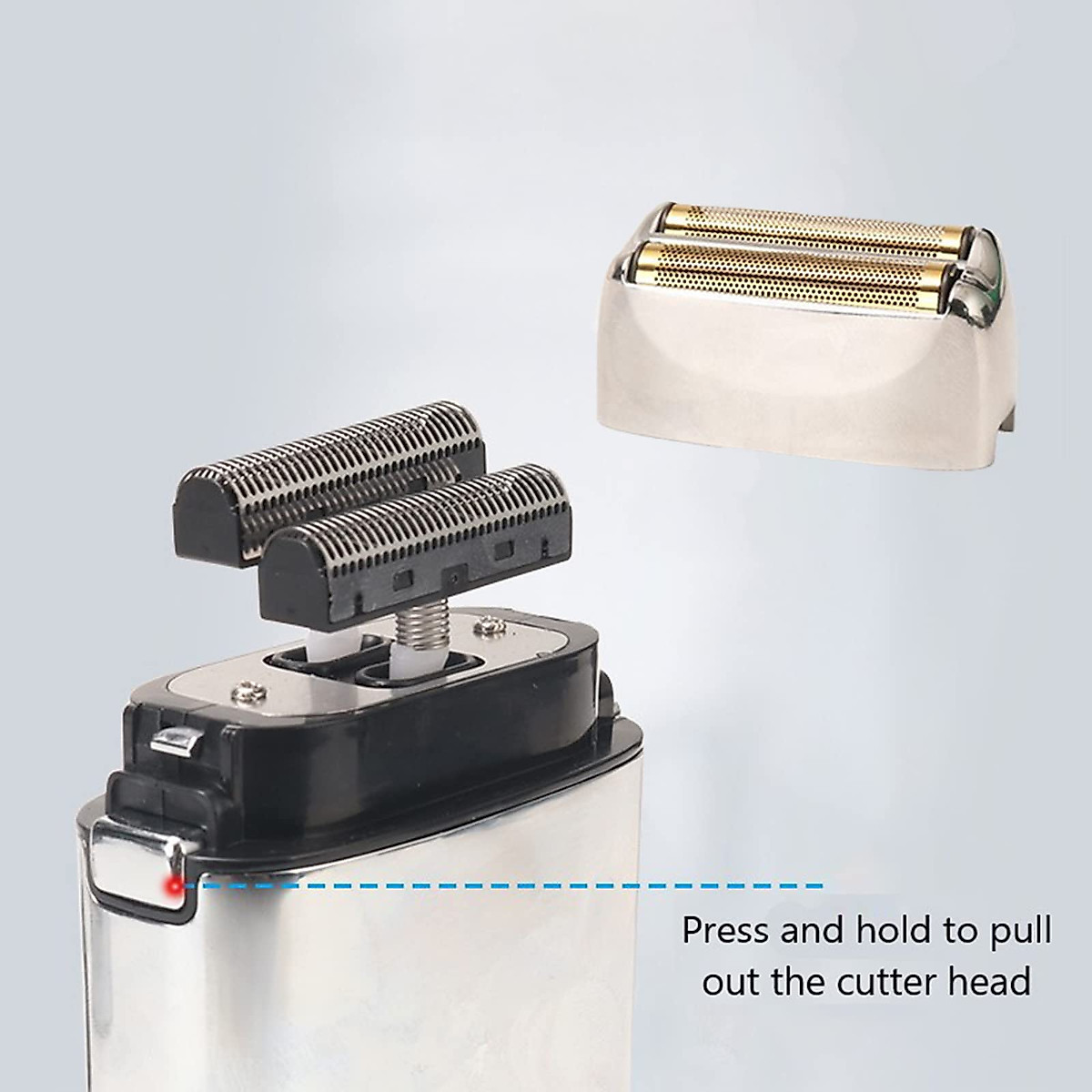 KEMEI Electric Razors for Men, Professional Cordless All Metal Electric Razor, Lithium Titanium Razors, USB Rechargeable Facial Beard Trimmer (TX1 Silver)