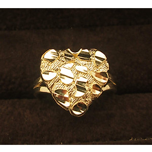 10k Gold Solid Nugget Ring Gold Heart Ring