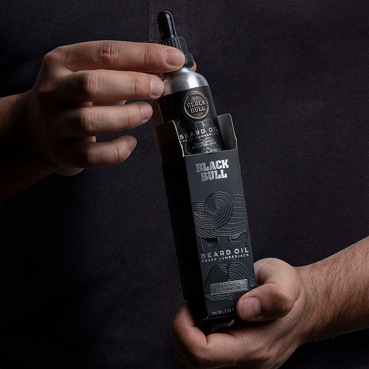 BLACK BULL MEN CARE: Beard Oil, Beard Growth Oil, 100% Natural, made with Essential Oils, Jojoba, Avocado and Menthol, Pack of 2, Beard Products, 40ml