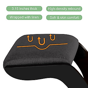 Predawn Ergonomic Kneeling Chair, Rocking Chair Stool, Knee Chair, Posture Chair for Home Office Meditation Wooden & Linen Cushion-Office Desk Chair for Back Neck Pain Relief & Improving (Black)