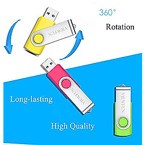 Flash Drive 8GB 5pcs Pack USB Memory Stick USB Flash Jump Drive with LED Indicator and lanyards by Viewfun (8GB, 5PCS-Multicolors(Red,Black,Blue,Green,Violet))