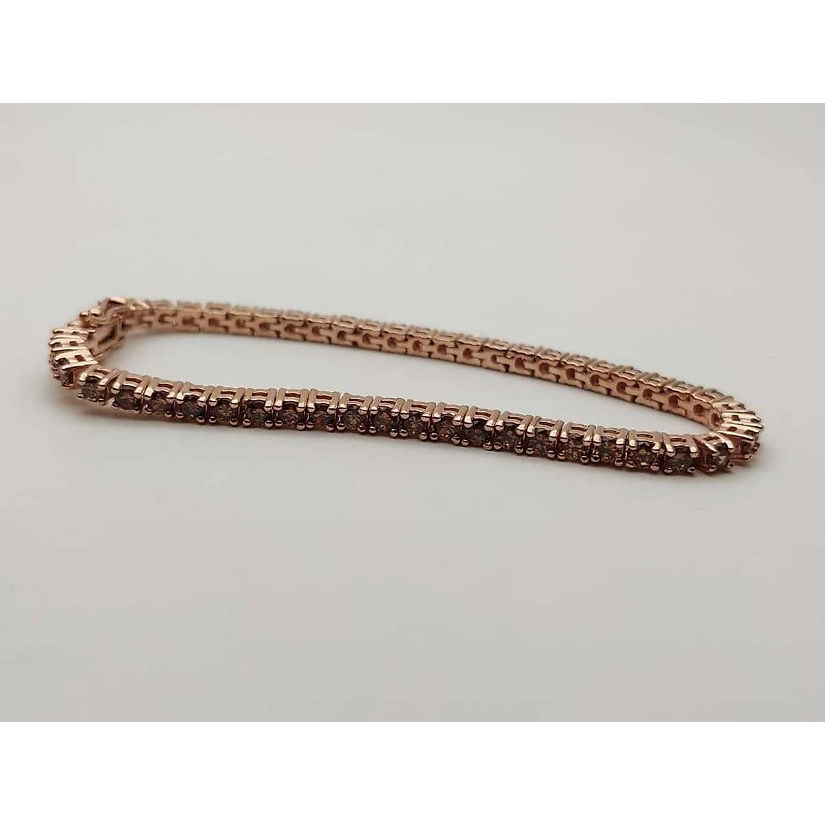 5.00 Ct Round Cut Chocolate Diamond Tennis Bracelet 14k Rose Gold Over All Size Available Brown