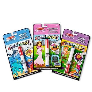 Melissa & Doug On the Go ColorBlast! Activity Books Set - Fairy, Princess, and Sea Life