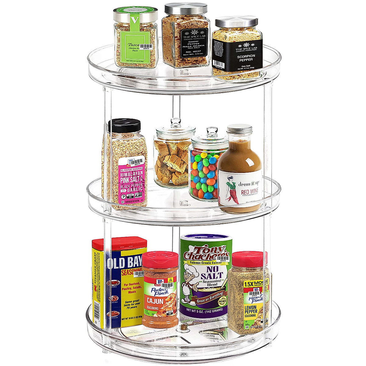 2 Tier Lazy Susan Organizer, 10.6 Inch / 3 Tier Lazy Susan Bathroom Organizer 9.25 Inch