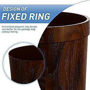 NUOBESTY Plastic Trash Can Bin Wastebasket Wood Grain Garbage Container for Bathroom Kitchen Laundry Room Home Office Dorms Rubbish Box 27. 5x21. 2x21. 2 cm Coffee