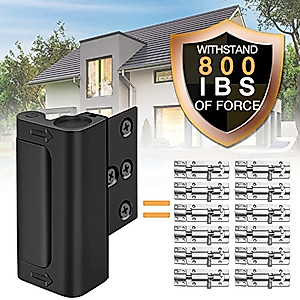 Home Security Door Lock, Upgrade Easy Open Childproof Door Reinforcement Lock with 3" Stop Withstand 800 lbs for Inward Swinging Door, Add Extra Lock to Defend Your Home Safe (Black)