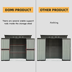Domi Outdoor Storage Shed 5x3 FT,Metal Outside Sheds&Outdoor Storage Galvanized Steel,Tool Shed with Lockable Double Door for Patio,Backyard,Garden,Lawn
