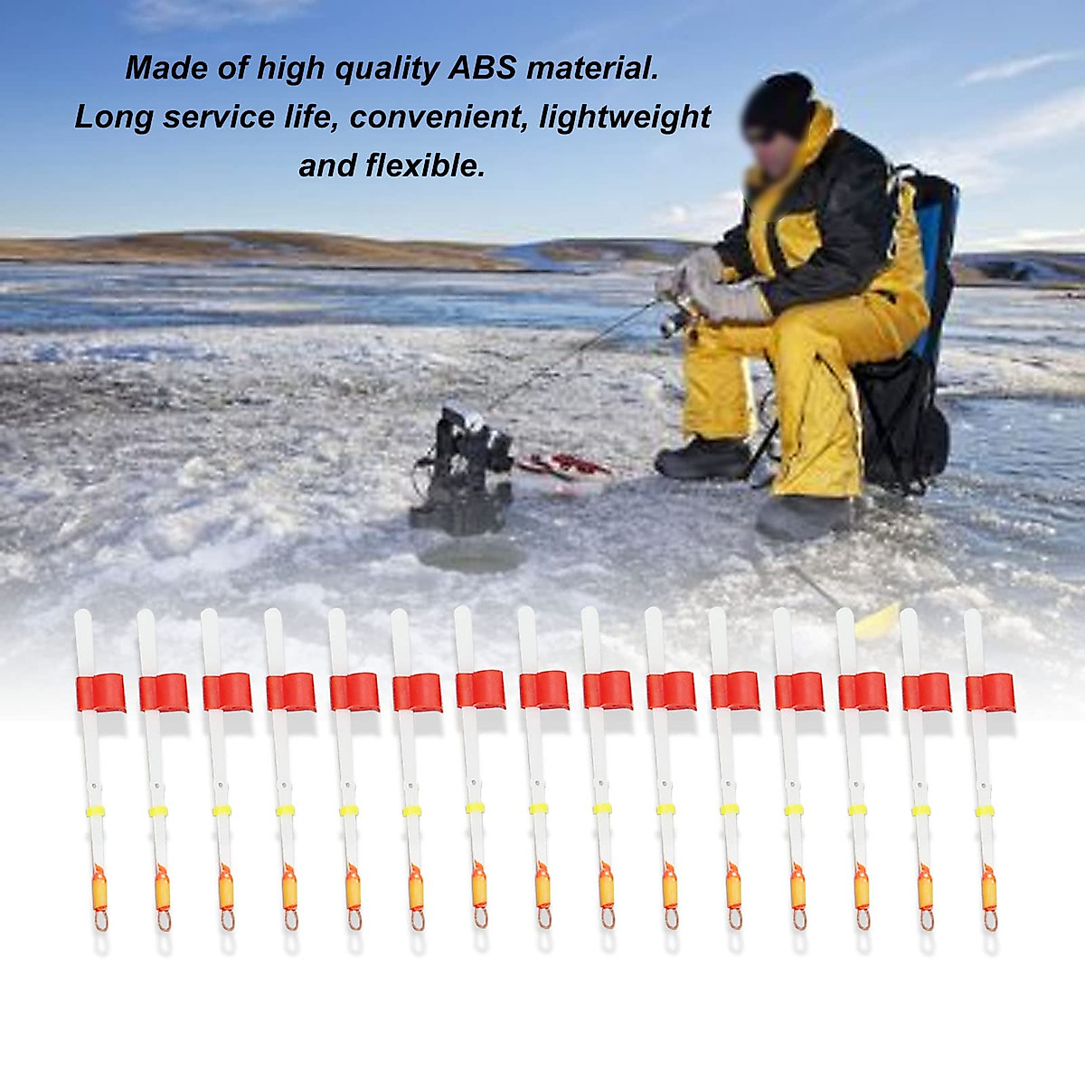 15pcs Ice Fishing Rod Top Tip Mini Winter Fishing Pole Extension Rods Fishing Tackle Tip(130mm)