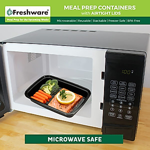 Freshware Meal Prep Containers [50 Pack] 1 Compartment Food Storage Containers with Lids, Bento Box, BPA Free, Stackable, Microwave/Dishwasher/Freezer Safe (16 oz)