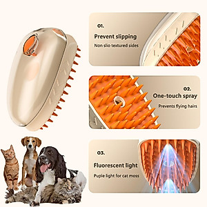 Cat Steam Brush for Shedding，3 in 1 Cat Brush with steam，Portable Pet Hair Removal Tool for Cat and Dog,Self Cleaning Steam Brush for Massage (Standard version)