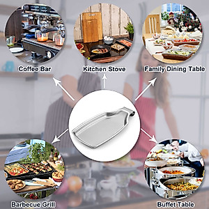 Stainless Steel Spoon Rest for Kitchen Stove Top, Herogo Large Cooking Utensil Spatula Ladle Holder with Square Bottom, Kitchen Accessories for Kitchen Countertop, Heavy Duty, Dishwasher Safe