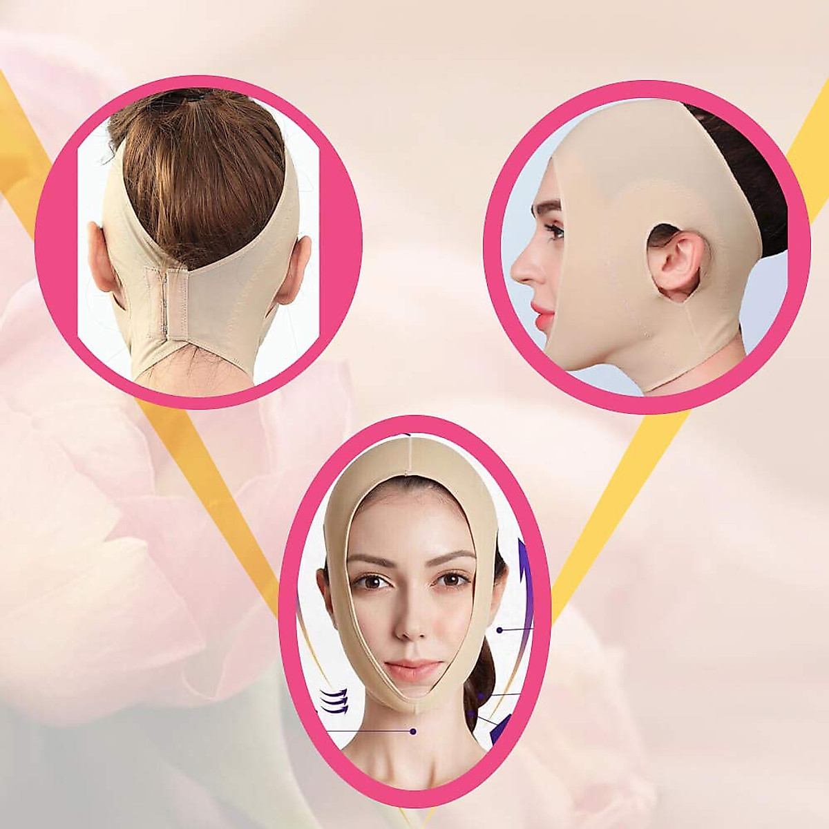 Reusable Chin Slimming Strap Face Lift Tape V Line Lifting Face Mask Double Chin Reducer Face Neck Slimmer Jawline Shaper Anti Snoring Snore Stopper (M)