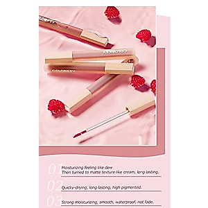 COLORKEY Soft Matte Water Tint, Hydrating Glossy Lip Gloss, Long-Lasting Liquid Lipstick | Moist Fit Without Stickiness | Moisturized | Transparent | Highly Pigmented Lip Tint (O302 Balsam Jasmine)