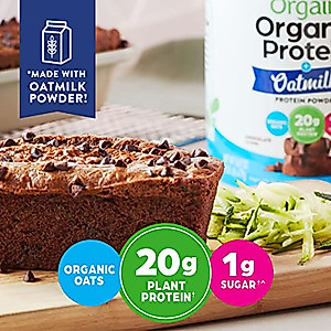 Orgain Vegan Protein Powder + Oatmilk, Chocolate, 20g of Plant Based Protein, 1g of Sugar, Made from Organic Oats, No Dairy or Soy, Non-GMO, 1lb