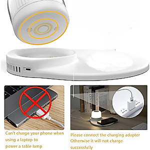 BEYONDOP Night Light, Touch Bedside Table Lamp for Bedrooms, Rechargeable Dimmable Small LED Lamp with RGB Lights, Smart Nightstand Lamp for Living Room Home Gifts