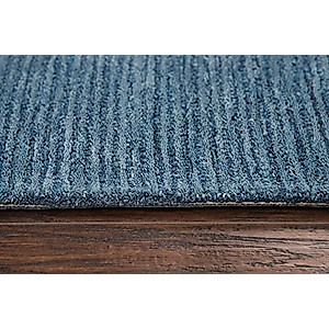 Rizzy Home | FA173B | Fifth Avenue Collection | Wool Area Rug | 8' x 10' | Blue/Gray/Rust/Blue Solid