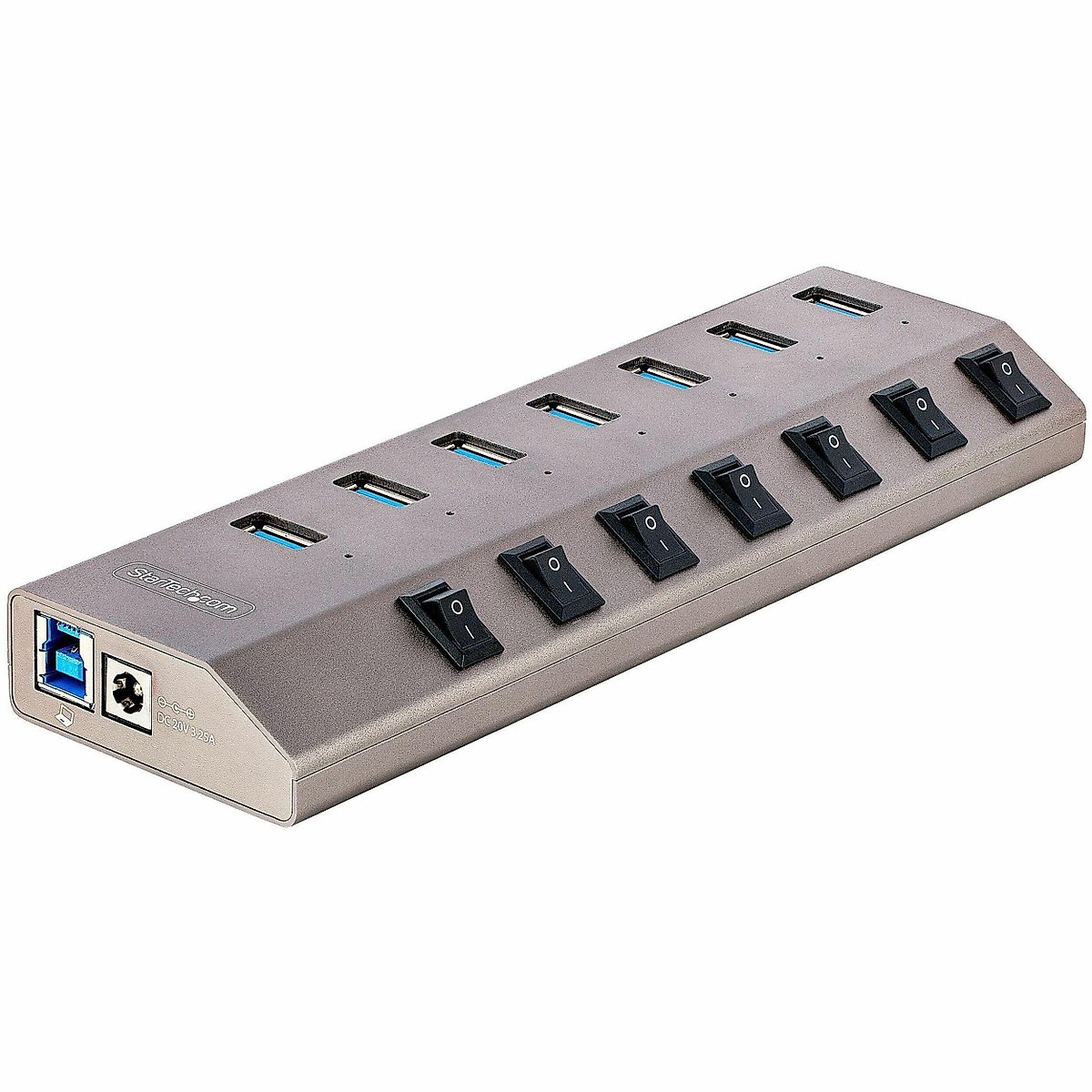 StarTech.com 7-Port Self-Powered USB-C Hub with Individual On/Off Switches, USB 3.0 5Gbps Expansion Hub w/Power Supply, Desktop/Laptop USB-C to USB-A Hub, USB Type C Hub w/BC 1.2 (5G7AIBS-USB-HUB-NA)