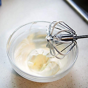 Stainless Steel Whisks, Hand Push Whisk Blender Semi-Automatic Whisk Mixer Egg Milk Beater Milk Frother Rotating Push Whisk Mixer for Blending, Whisking, Beating & Stirring (10 inches)