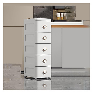 Slim Storage Cart with Drawers, Storage Cabinet for Small Space, Narrow Slim Bathroom Storage Cabinet Organizer for Tiny Kitchen Laundry Living Room Toilet Gap (Color : White, Size : 25 * 38 * 83cm)