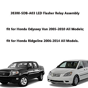 38300-SDB-A03 LED Flasher Relay Assembly Fit for Honda (Accord 03-07) (Ridgeline 06-14) (Odyssey 05-10) and (MDX 07-13) (TSX TL 05-08) Turn Signal & Hazard Warn Realy, Stop Hyper Flash