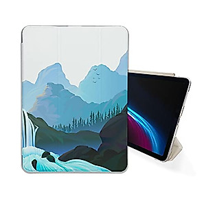 Forest Landscape Waterfall case Compatible with iPad Mini Air Pro 7.9 8.3 9.7 10.2 10.9 11 12.9 inch Pattern Cover New 2022 2021 Trifold Stand 3 4 5 6 7 8 9 Generation 518 (12.9 Pro 3/4/5 gen)