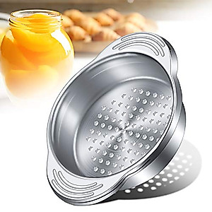 Tuna Can Strainer Stainless Steel Food Can Strainer Sieve Metal Tuna Press Lid Canning Colander Oil Drainer Tuna Can Filter for Beans Vegetables (2 Pieces)