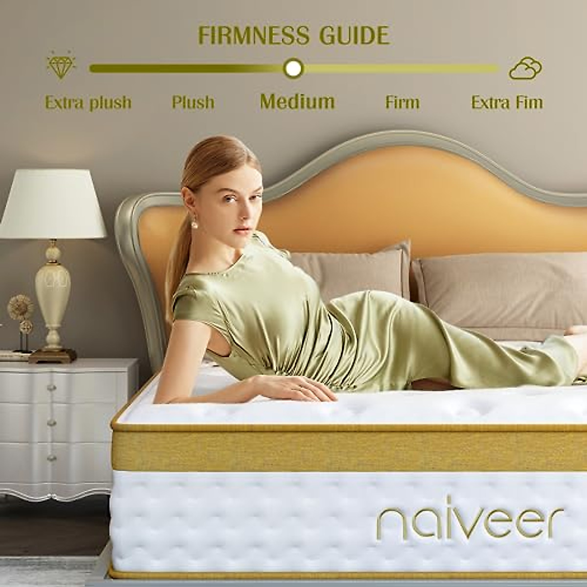 Naiveer Cool Gel Memory Foam Hybrid Mattress, 12 Inch Full Size Mattress in A Box with Pocket Springs for Cool Sleep & Pressure Relief, Medium Firm Feeling with CertiPUR-US Certified Foam