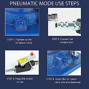 20 Ton Pneumatic Air Hydraulic Bottle Jack with Manual Hand Pump Heavy Duty Auto Truck RV Repair Automotive Lift Tools