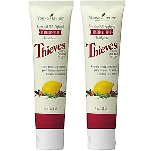 Young Living Thieves Dentarome Plus Toothpaste - 4 oz (2-Pack) - Natural Oral Care for a Bright Smile - Thieves-infused Toothpaste - Naturally Derived Ingredients