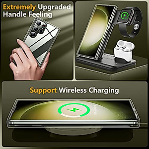 SPIDERCASE for Samsung Galaxy S23 Ultra Case, with 2 Pcs [Camera Lens Protector+Soft Screen Protector], [Anti-Yellowing] [Military Grade Shockproof] Slim Thin Galaxy S23 Ultra Case 6.8"，Clear