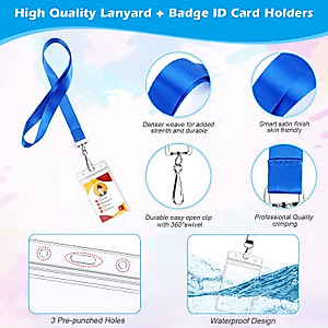 8 Pack Cruise Lanyard with Waterproof ID Card Holder, Colorful Solid Color Durable Lanyard with Badge ID Holder for Badge Card and Carnival Sail (Assorted Rainbow 8 Colors)