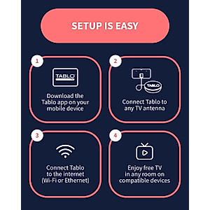 Tablo 4th Gen 2-Tuner Over-The-Air (OTA) DVR - Watch, Pause & Record Live TV, News, Sports & Movies Throughout Your Home Over Wi-Fi - Pairs w/Any TV Antenna - 50+ Hrs Recording - No Subscriptions