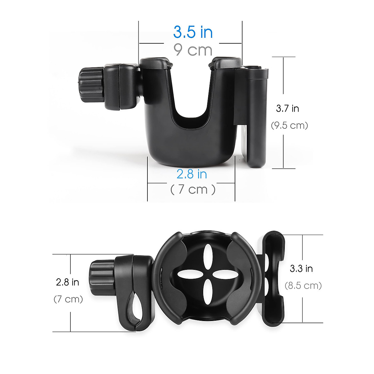 Mr.Power Mic Stand Cup Holder with Phone Holder, Universal 2-in-1 Bottle Holder for Music Stand, Boom