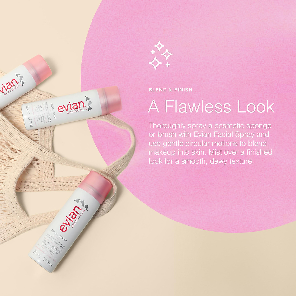 EVIAN FACIAL SPRAY Natural Mineral Water Facial Spray Trio, Travel Size, 1.7 Ounce (3 pack)