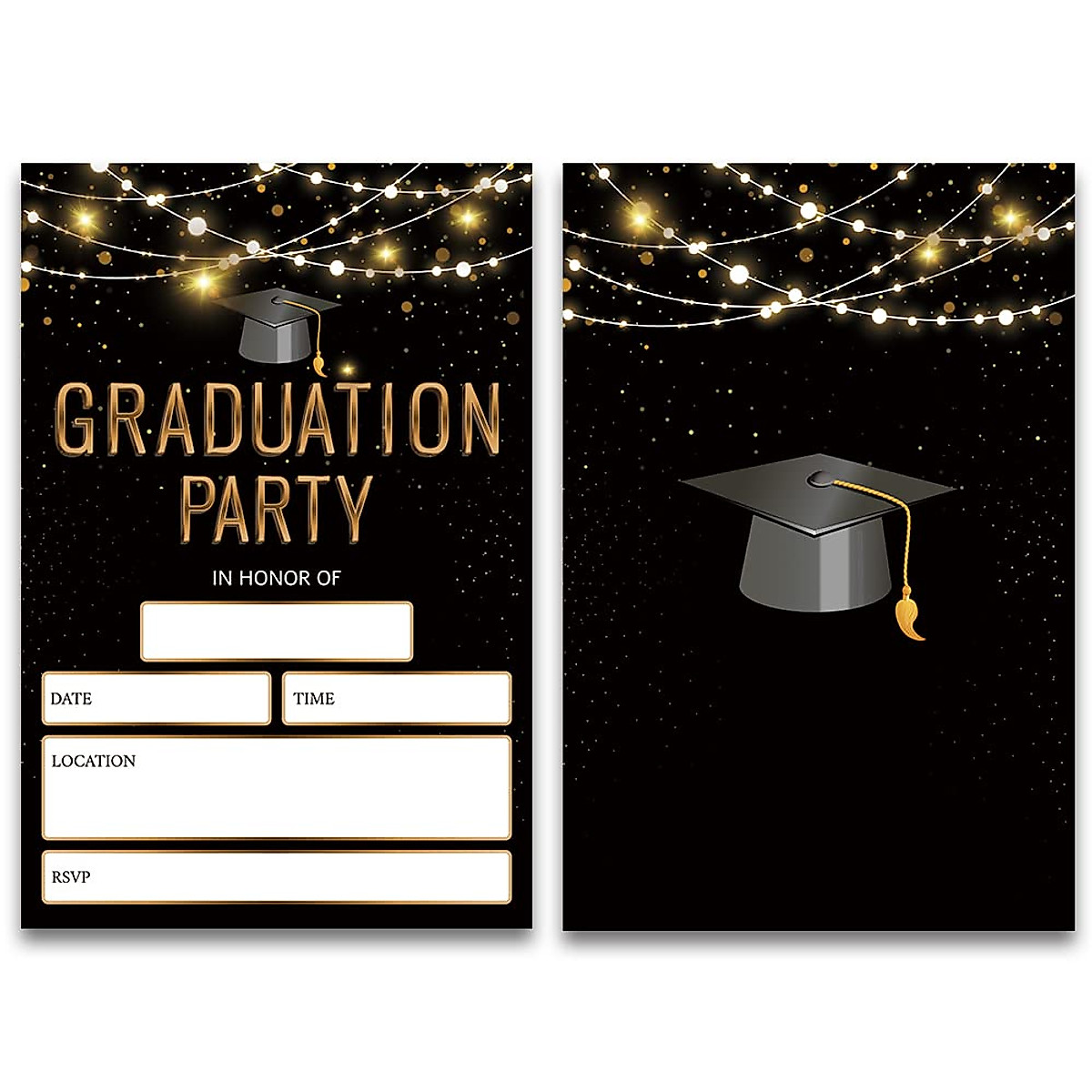 FujLoy 20 Cards with Envelopes, graduation party invitations 2024, 2024 College, High School, University Grad Celebration.（008）