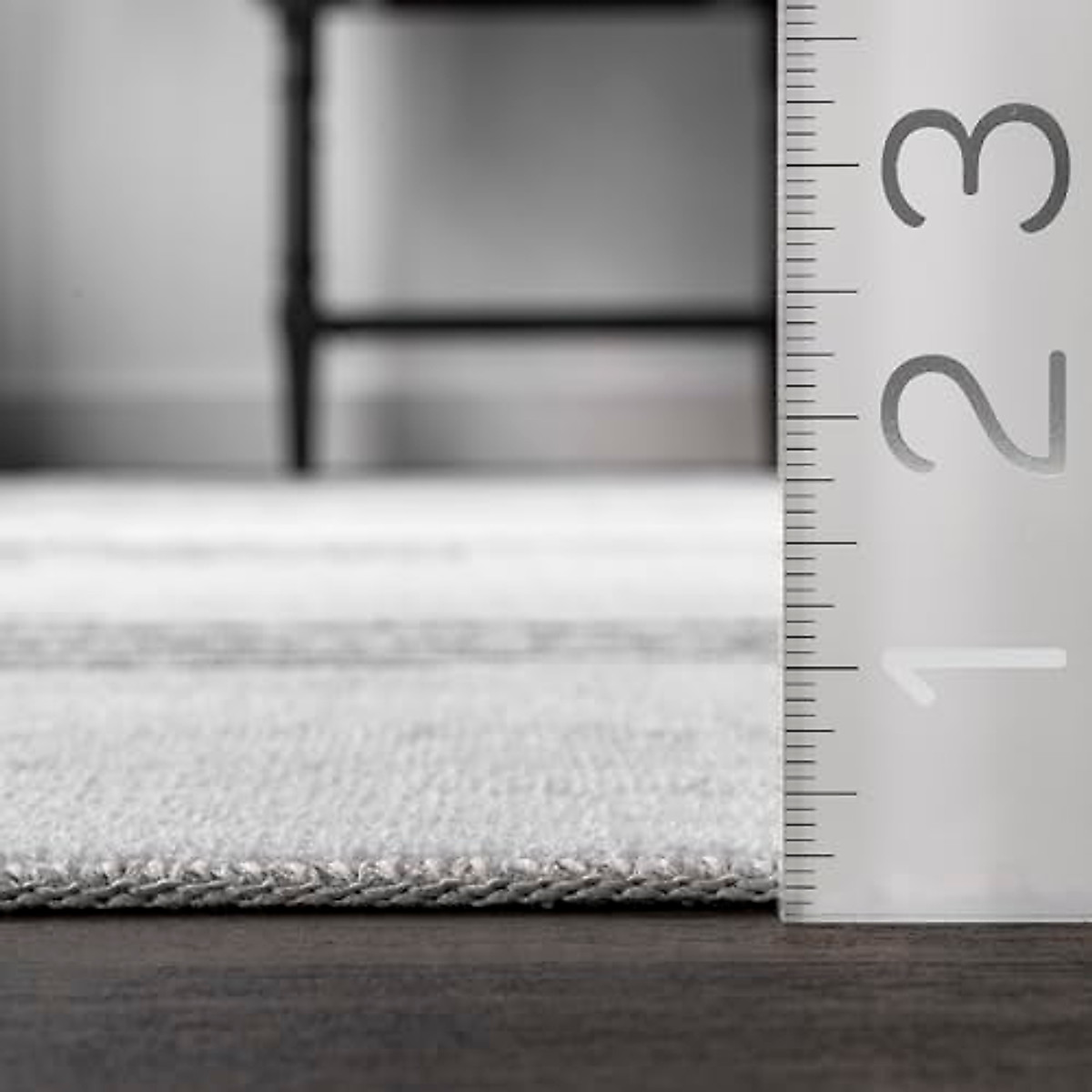 nuLOOM 2' x 12' SpinClean Machine Washable Stain-Resistant Area Rug with Non Slip Backing, Low Profile for Living Room, Bedroom, and Dining Room, Romina White