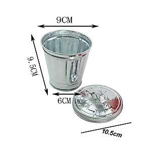 AITING Mini Trash can & Iron Garbage can Pencil Cup Holder 2pcs (Green)