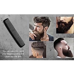 LUXXII (6 Pack) 5" Pocket Hair Comb Beard & Mustache Combs for Men's Hair Beard Mustache and Sideburns