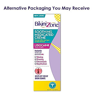 Bikini Zone Medicated After Shave Crème with Soothing Lidocaine, 1 Oz, 1 Pack
