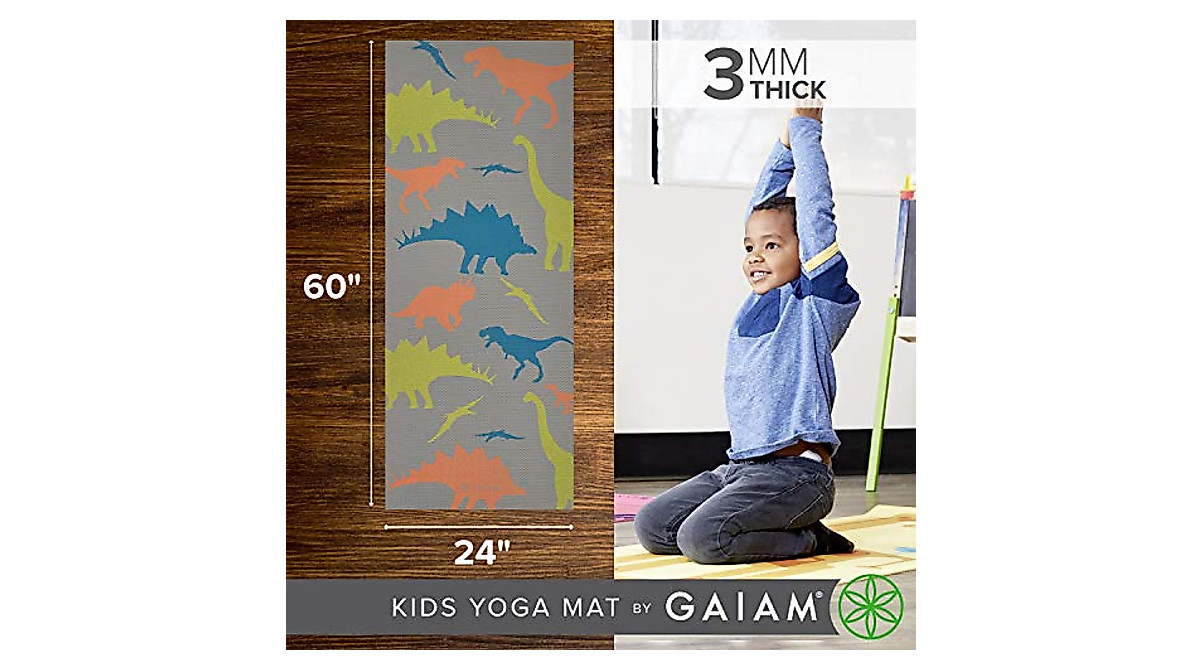Gaiam Kids Yoga Mat: Non-Slip & Non-Toxic Fun! Ages 5-8